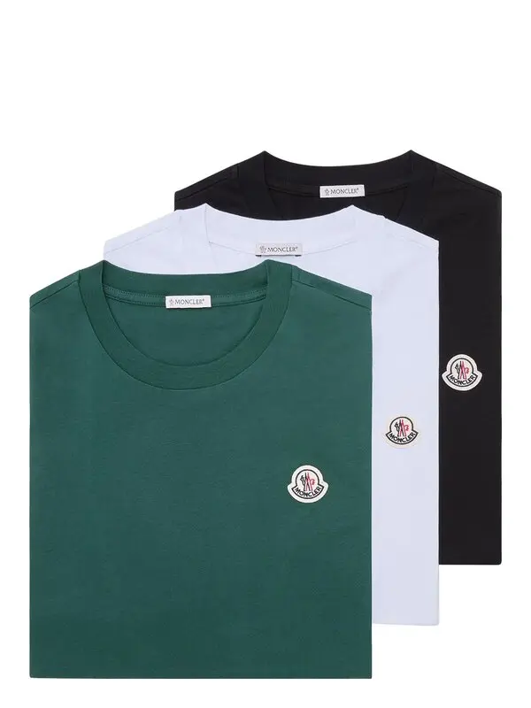 Moncler Logo Patch Cotton T-shirt - Multicolor