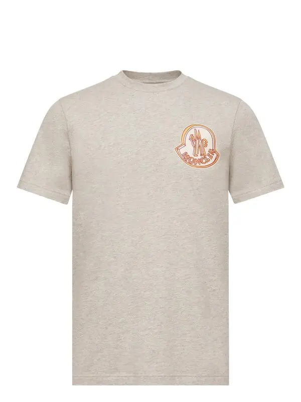 Moncler Logo Cotton T-shirt - Grey