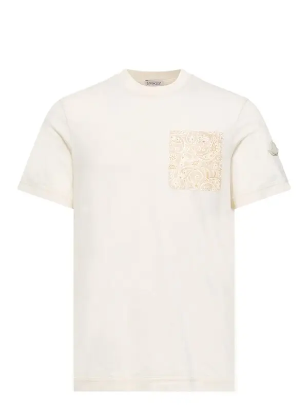 Moncler Paisley Print Cotton T-shirt - White