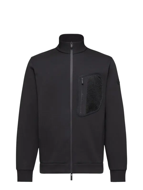 Moncler Logo Cotton Zip-up Sweatshirt - Black
