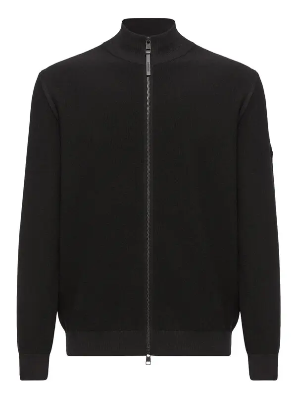 Moncler Zip-up Cotton Cardigan - Black