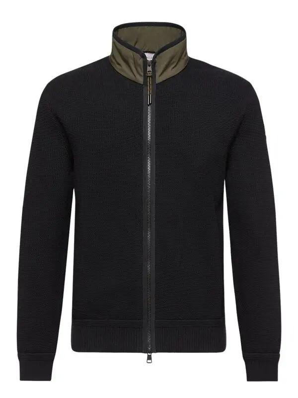 Moncler Zip-up Cotton Cardigan - Black