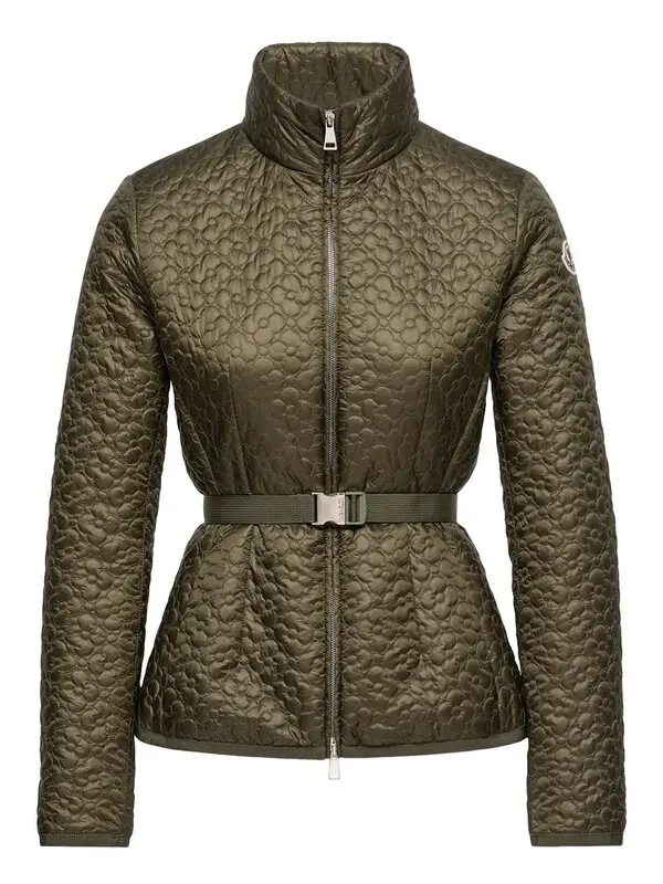 Moncler Geranium Floral-quilted Short Down Jacket - Green