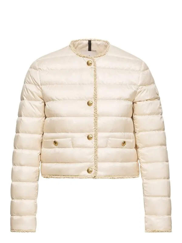 Moncler Fleurs Short Down Jacket - Beige