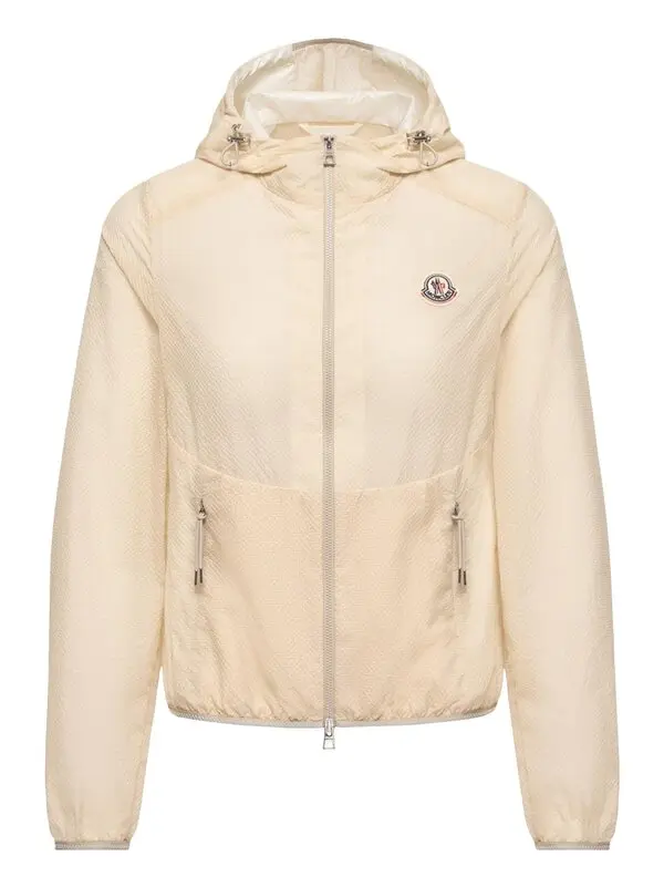 Moncler Edasic Seersucker Hooded Jacket - White