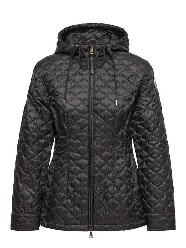 Moncler Arum Hooded Mid-length Down Jacket - Black