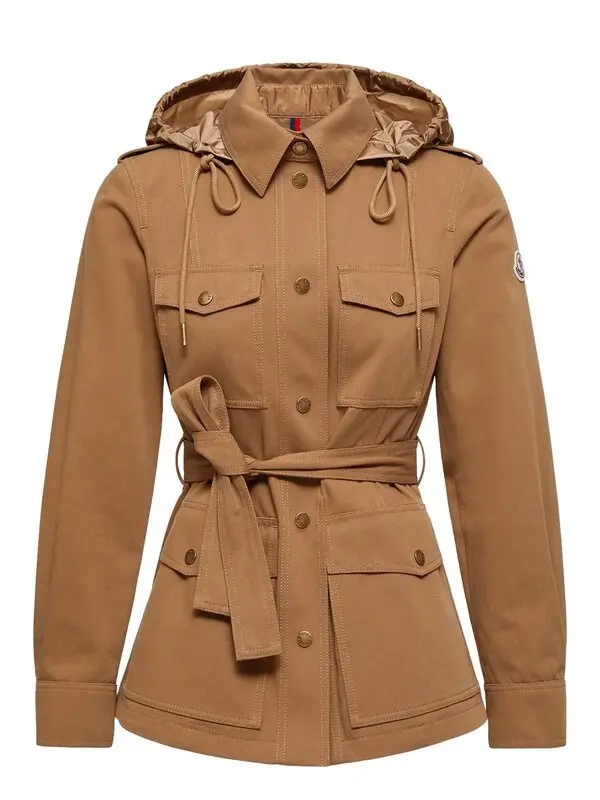 Moncler Centaurea Hooded Gabardine Field Jacket - Brown