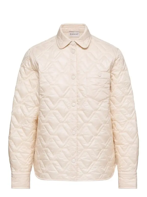 Moncler Diamond-quilted Padded Shirt Jacket - White