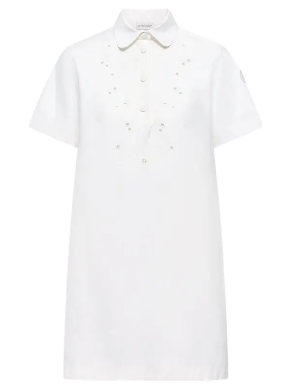 Moncler Embroidered Shirt Dress - White