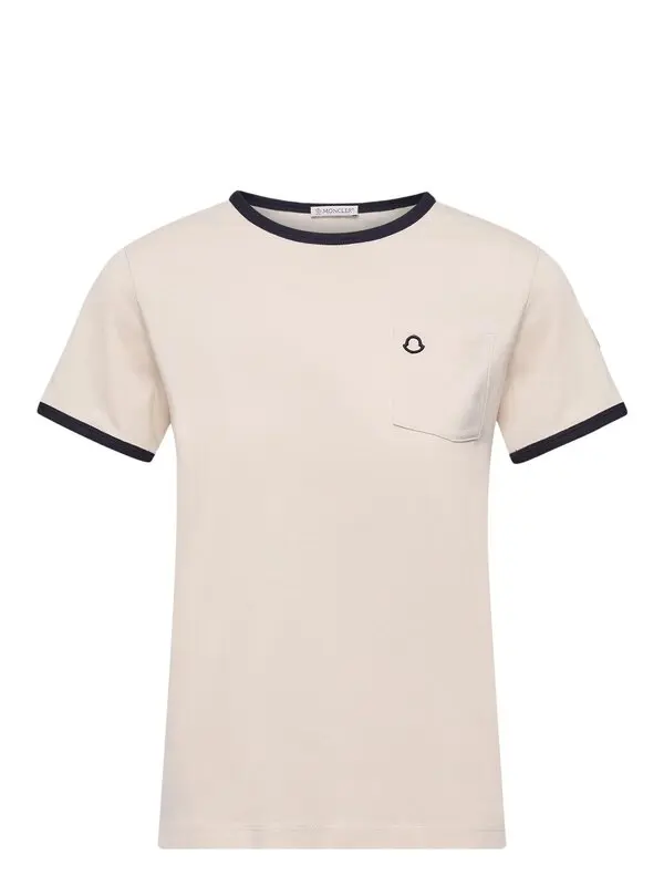 Moncler Embroidered Logo Cotton T-shirt - White