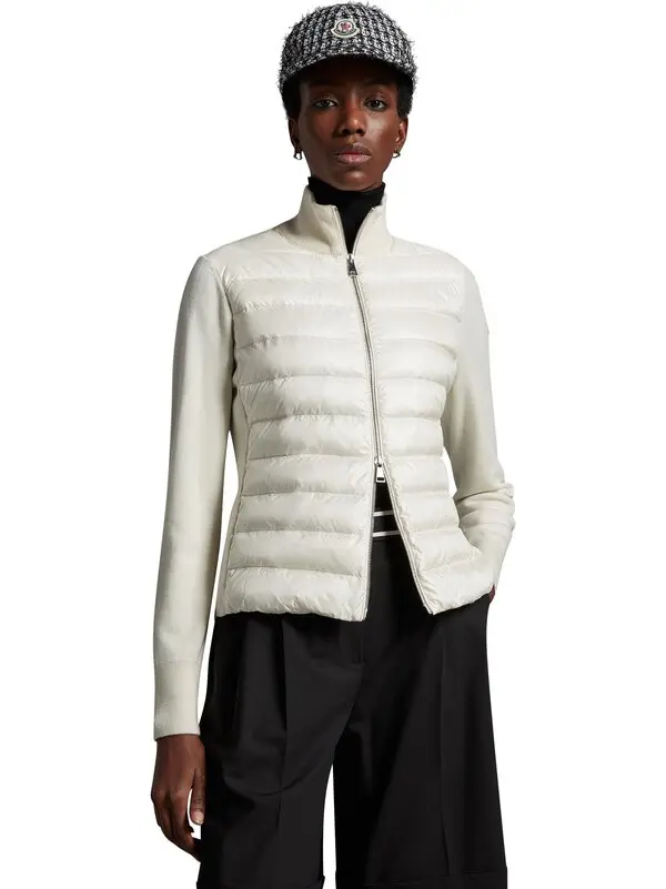 Moncler Padded Wool Cardigan - White