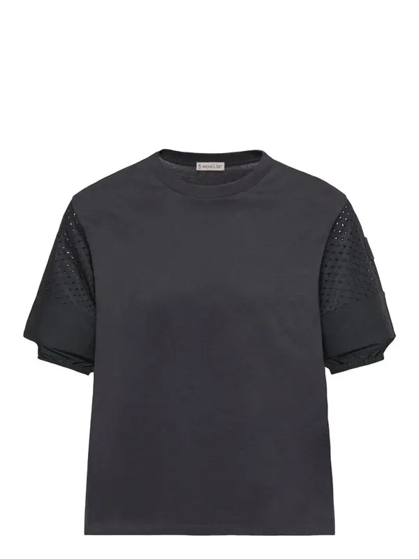 Moncler Cotton Jersey San Gallo T-shirt With Balloon Sleeves - Blue