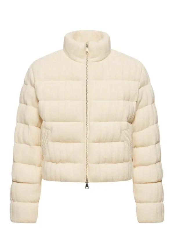 Moncler Wool & Cashmere Blend Padded Cardigan - White