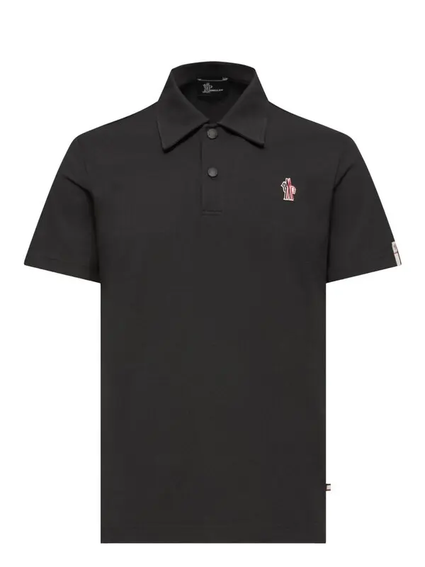 Moncler Logo Patch Polo Shirt - Black