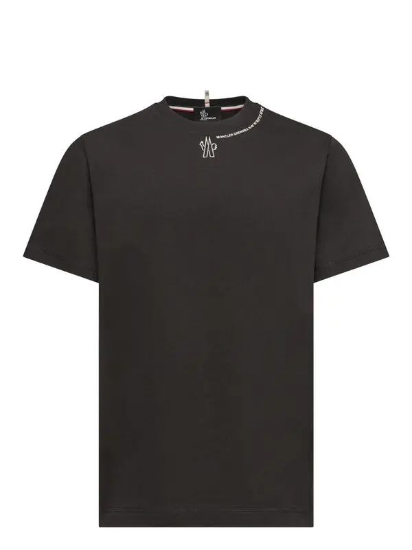 Moncler Logo Cotton T-shirt - Black