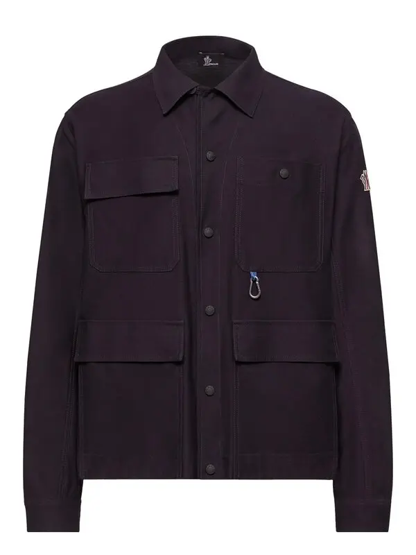 Moncler Cotton Gabardine Shirt Jacket - Blue