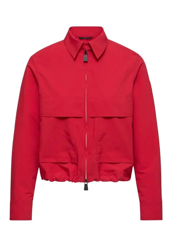 Moncler Technical Froissé Long Sleeve Shirt - Red