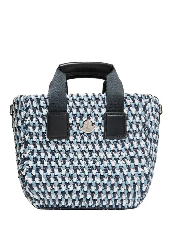 Moncler Micro Caradoc Raffia Tote Bag - Blue