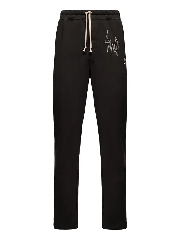 MONCLER + RICK OWENS Cotton Jersey Sweatpants With Drawstring Waist - Black
