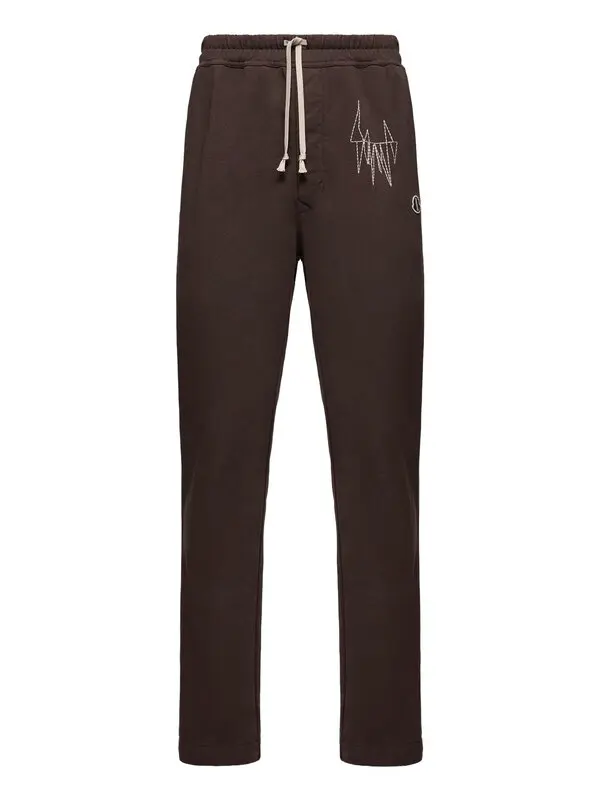 MONCLER + RICK OWENS Cotton Jersey Sweatpants With Drawstring Waist - Brown