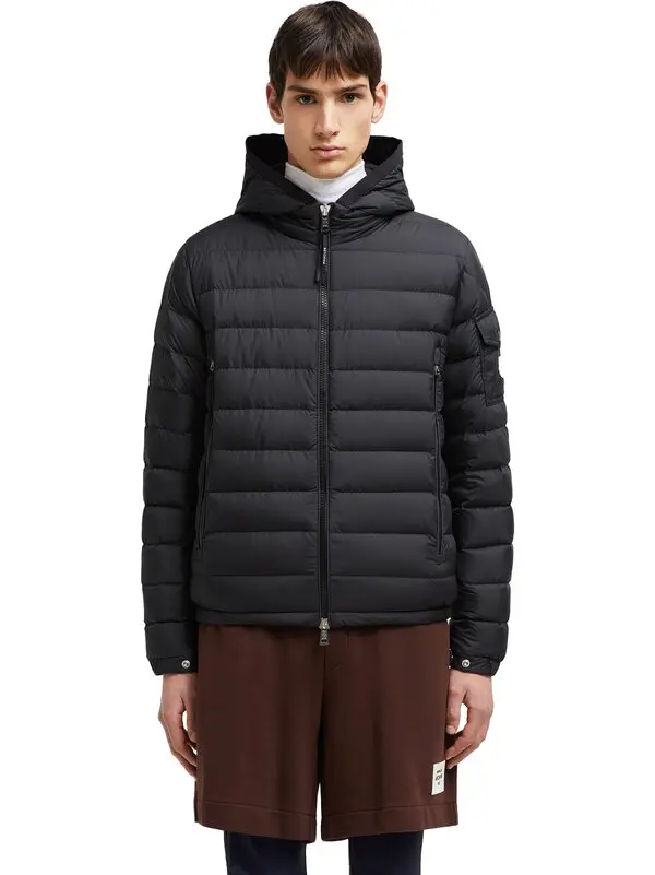 Moncler Galion Hooded Short Down Jacket - Black