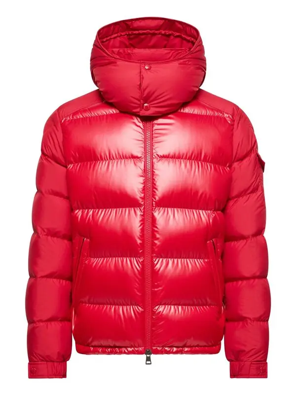 Moncler Maya Hooded Short Down Jacket - Red