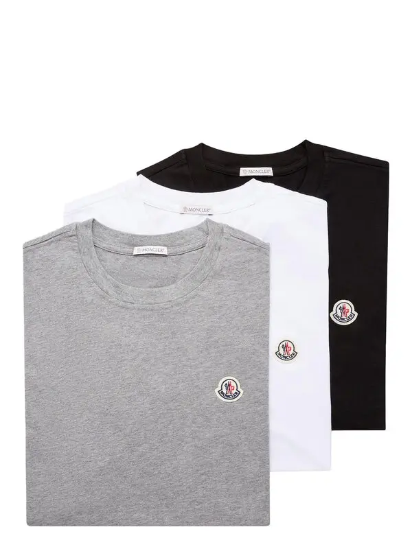 Moncler Logo Patch Cotton T-shirt - Multicolor
