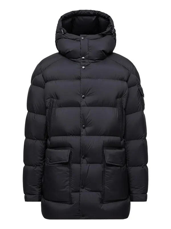 Moncler Bretagne Hooded Mid-length Down Jacket - Black