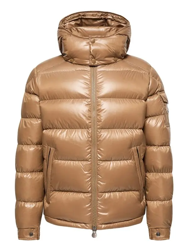 Moncler Maya Hooded Short Down Jacket - Beige