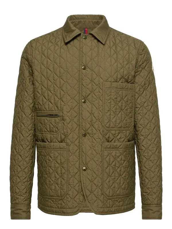 Moncler Theoline Diamond-quilted Jacket - Green
