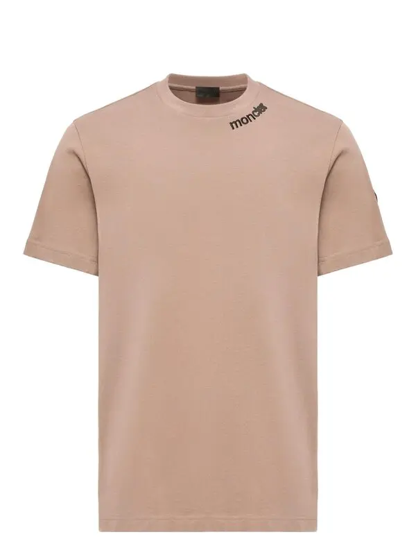 Moncler Cotton Jersey Logo T-shirt - Beige
