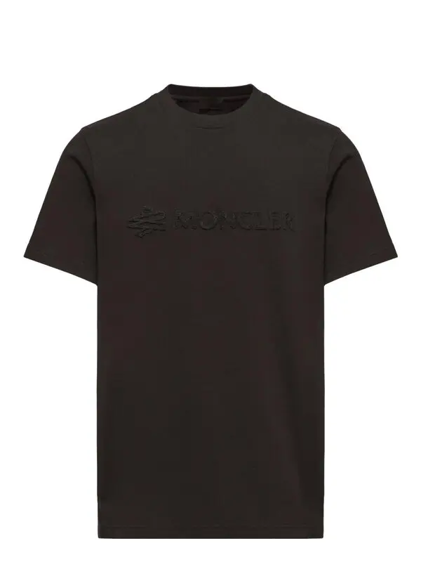 Moncler Logo Cotton T-shirt - Black