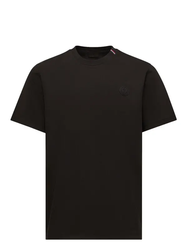 Moncler Logo Cotton T-shirt - Black