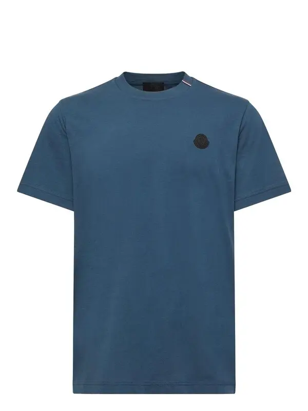 Moncler Logo Cotton T-shirt - Blue