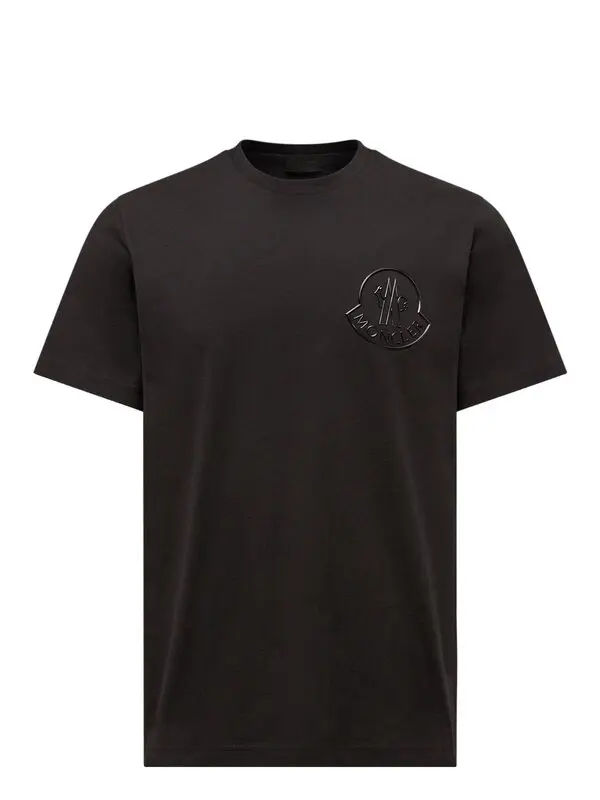 Moncler Three-dimensional Logo Cotton T-shirt - Black