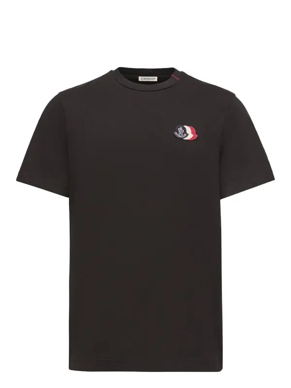 Moncler Logo Cotton T-shirt - Black