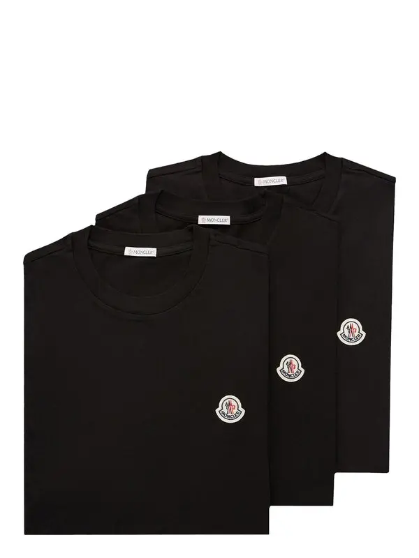 Moncler Logo Patch Cotton T-shirt - Black