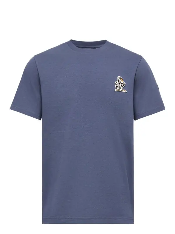 Moncler Logo Cotton T-shirt - Blue
