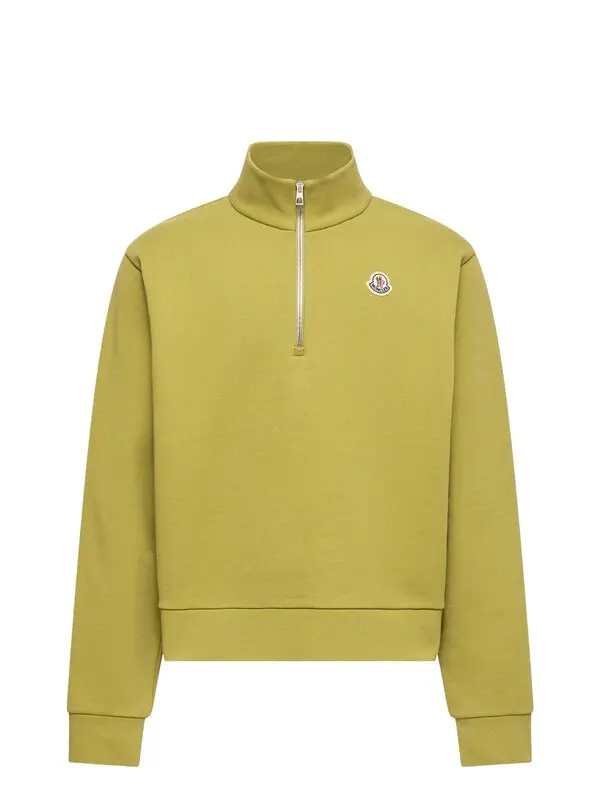 Moncler Logo Cotton Zip-up Sweatshirt - Green