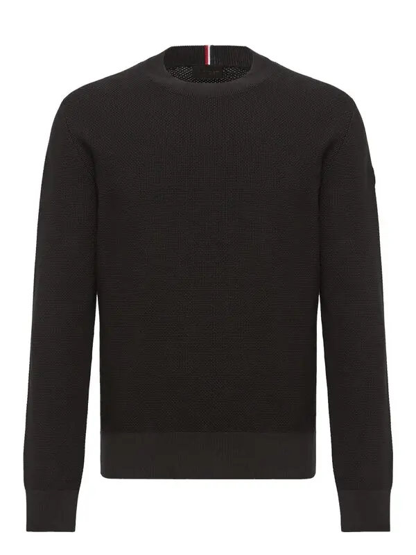 Moncler Cotton Knit Sweater - Black