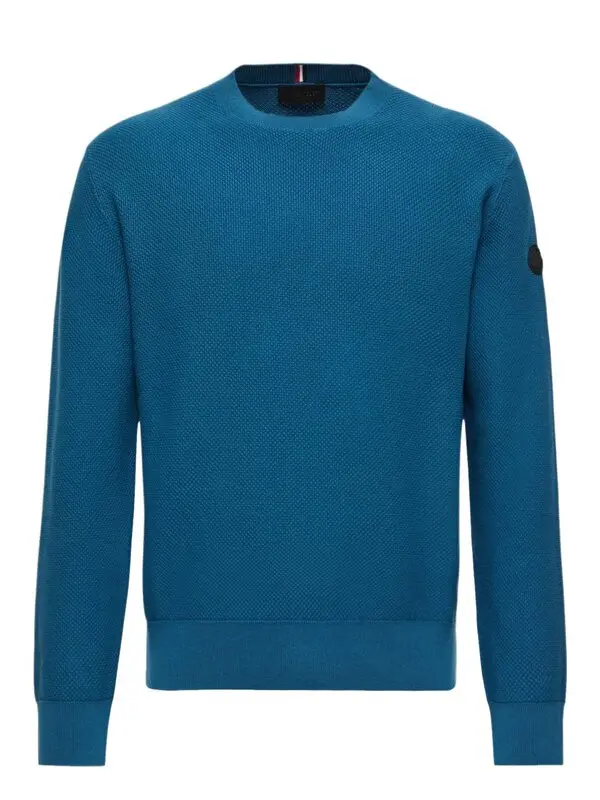 Moncler Cotton Knit Sweater - Blue