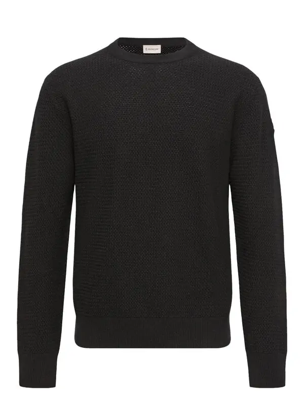 Moncler Textured Cashmere & Wool Sweater - Black