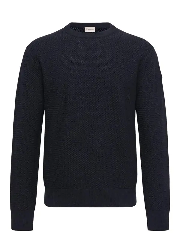 Moncler Textured Cashmere & Wool Sweater - Blue