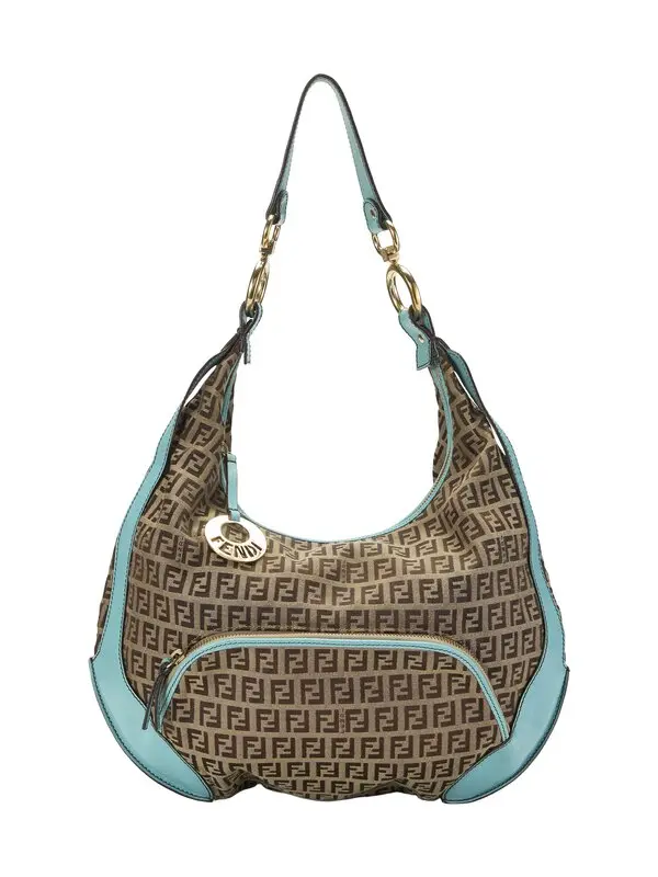 Fendi Zucca Canvas Chef Hobo Bag - Blue