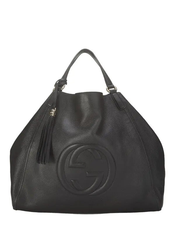 Gucci Soho Leather Top Handle Hobo - Black