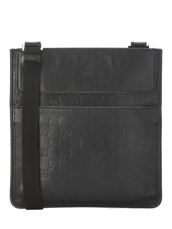 Gucci Ssima Pocket Flat Messenger - Black