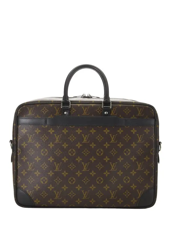 LOUIS VUITTON Monogram Macassar Porte Documents-voyage Briefcase - Brown