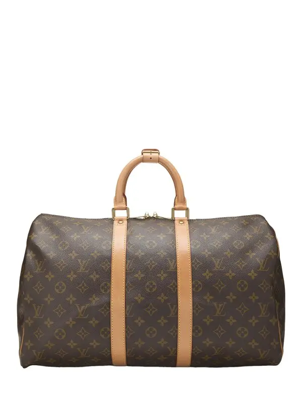 LOUIS VUITTON Monogram Keepall 45 Duffle Bag - Brown