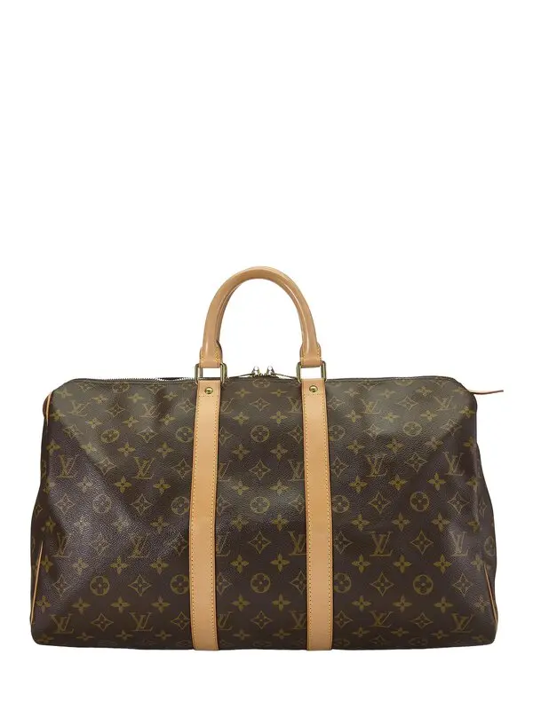 LOUIS VUITTON Monogram Keepall 45 Duffle Bag - Brown
