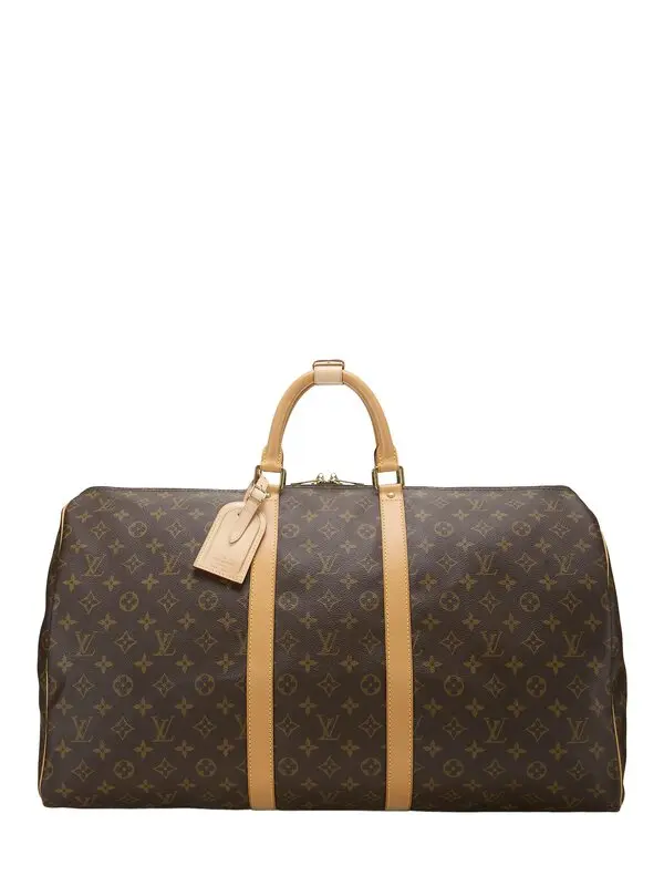 LOUIS VUITTON Monogram Keepall 55 Duffle Bag - Brown